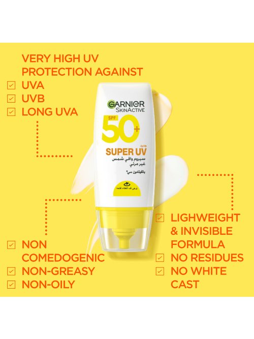 SkinActive Super UV Invisible Serum Sunscreen | Garnier Arabia
