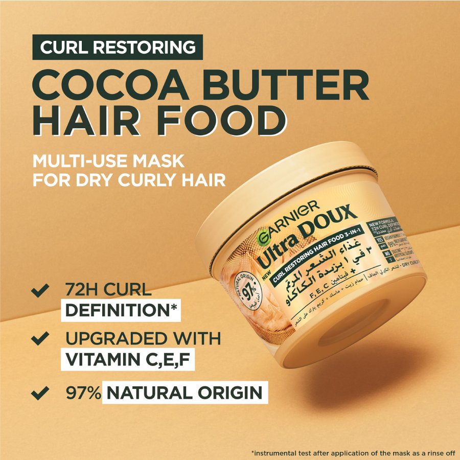 Curls Restoring Cocoa Butter Hair Food Treatment | Garnier Arabia