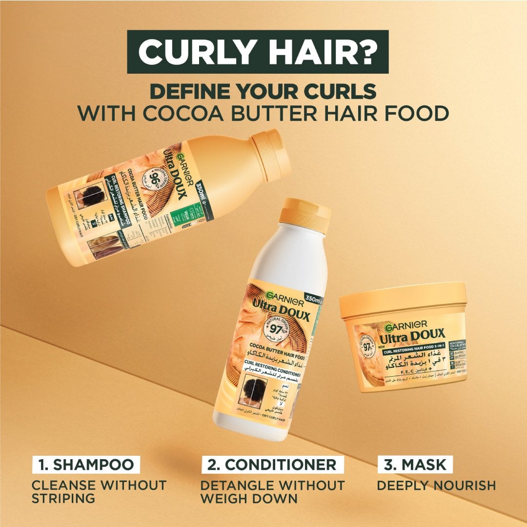 Curls Restoring Cocoa Butter Hair Food Treatment | Garnier Arabia