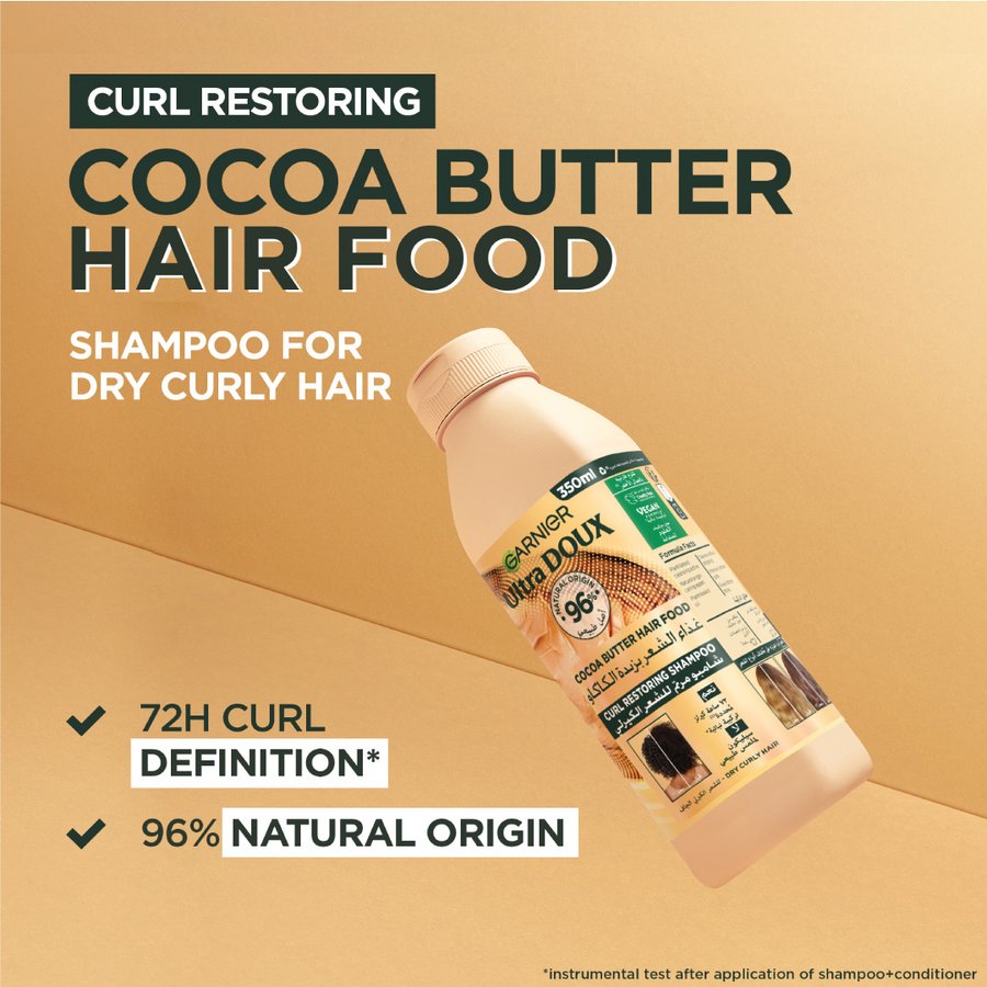 Curls Restoring Cocoa Butter Hair Food Shampoo | Garnier Arabia